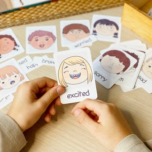 Emotion Flashcards Montessori Printable Learning Resources Toddler ...