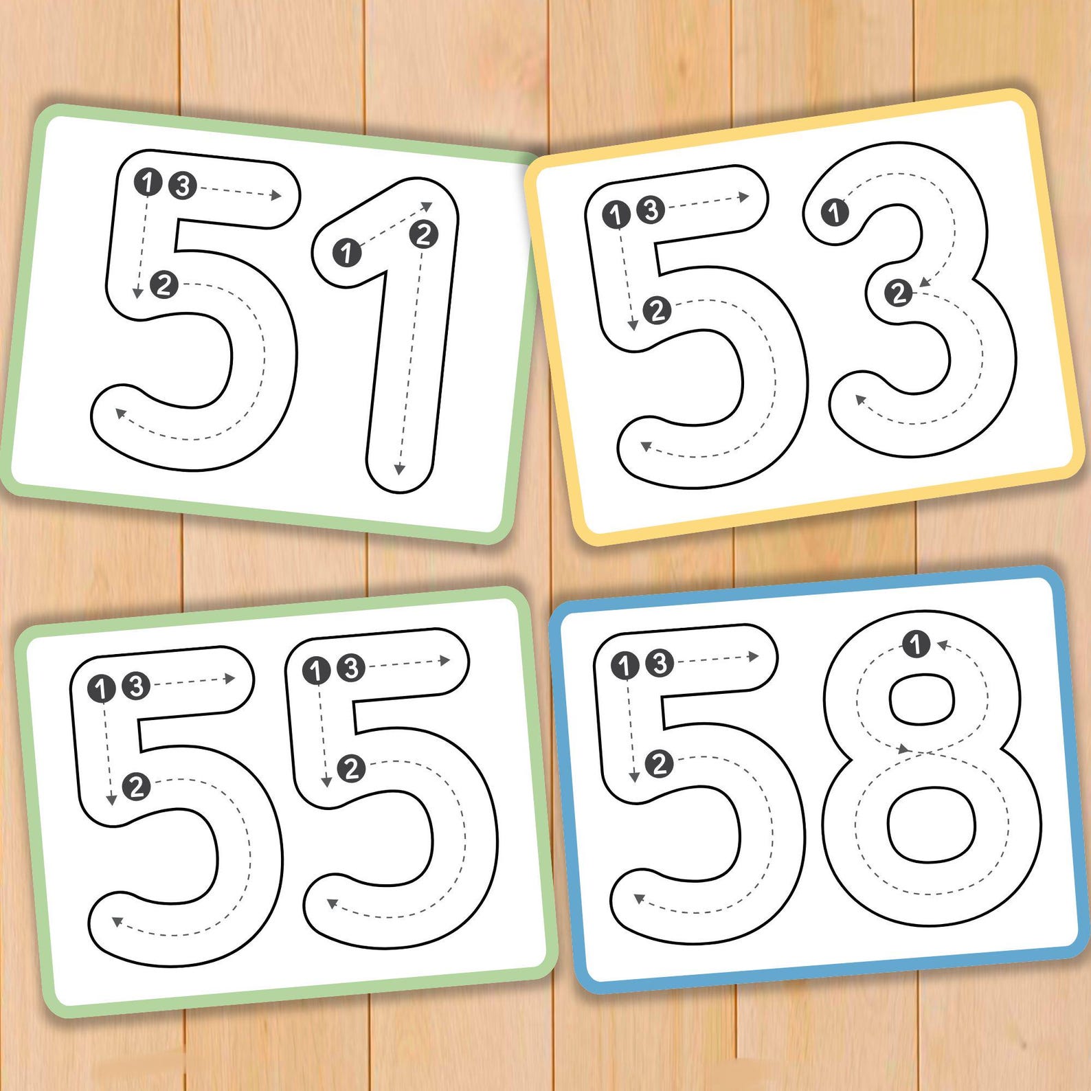 Number Tracing Cards 1-100 Printable Handwriting Practice Preschool ...