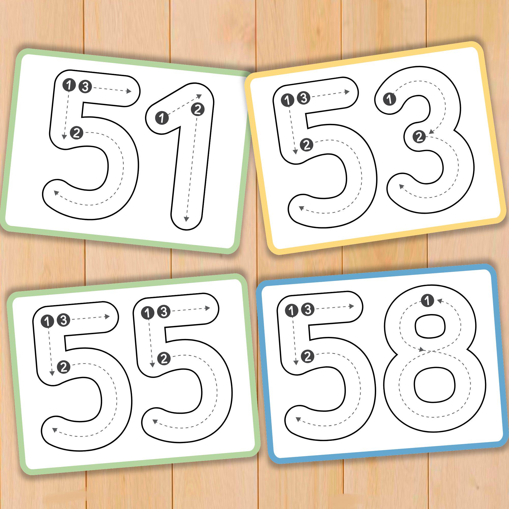 Number Tracing Cards 1-100 Printable Handwriting Practice Preschool ...