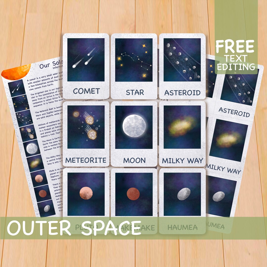 Astronomy Flashcards, Homeschool Montessori Materials, Printable ...