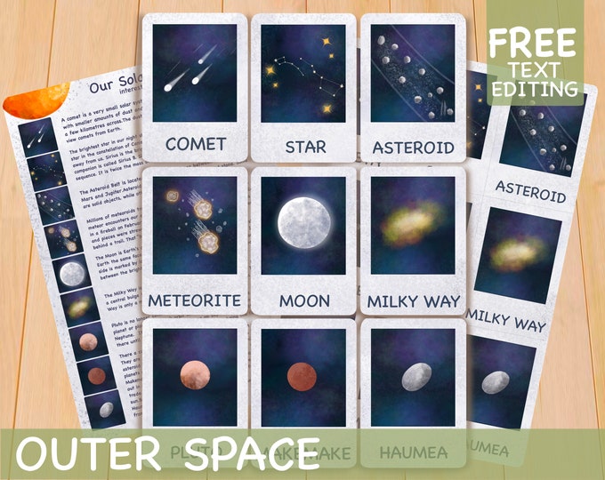 Solar System Flashcards - Learn and Fun - Printable Montessori ...