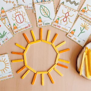 BUNDLE Popsicle Sticks Activity, Fine Motor Skills Montessori Printable ...