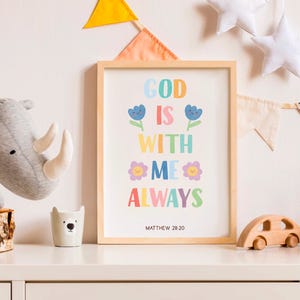 Bible Verse Wall Art Set of 8 Bible Posters Kids Bible Study Sunday ...
