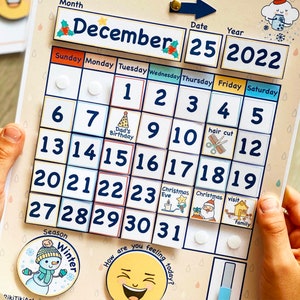 Perpetual Kids Calendar Printable Montessori Homeschool - Etsy