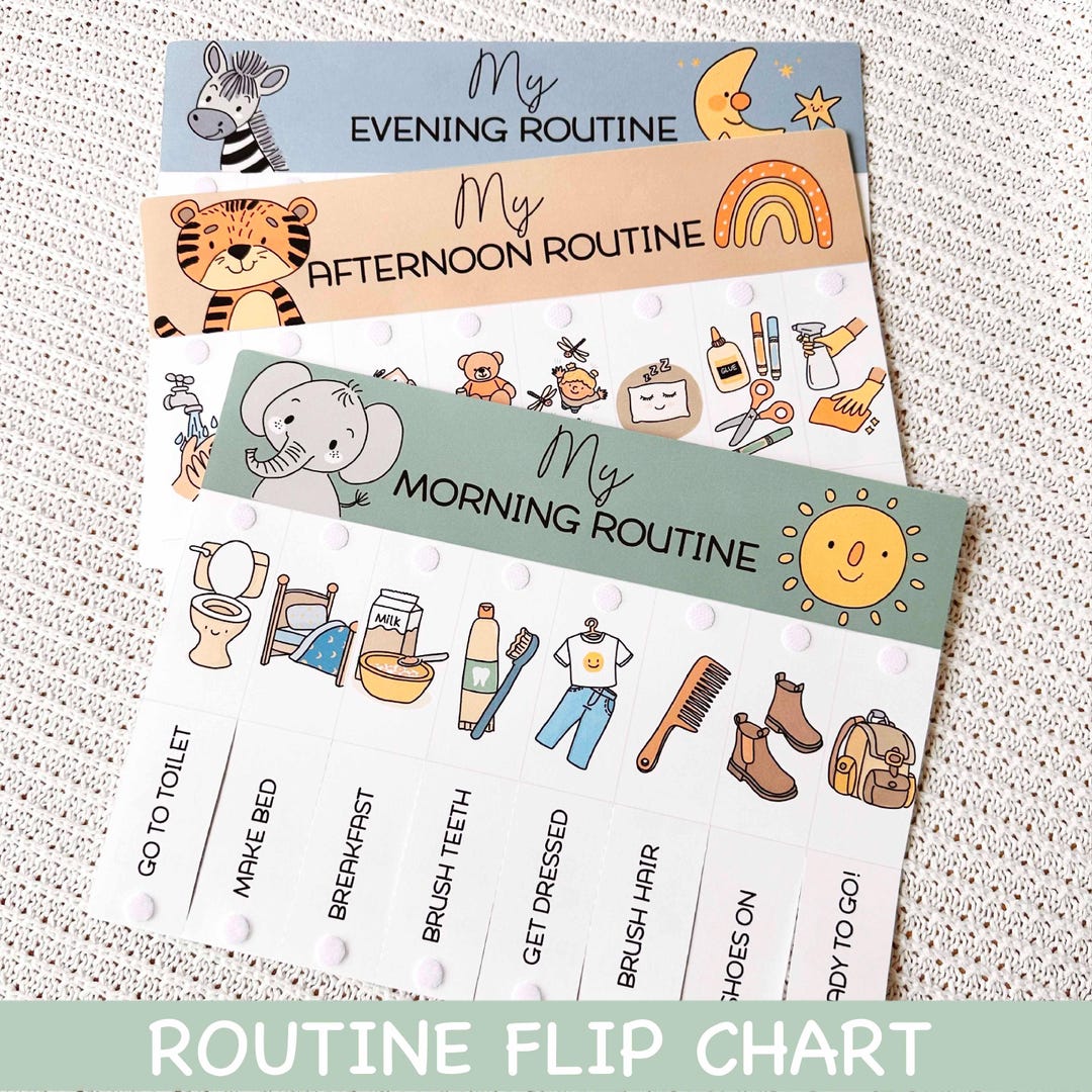 Toddler Routine Chart: Morning & Bedtime Schedule Printable (PDF ...