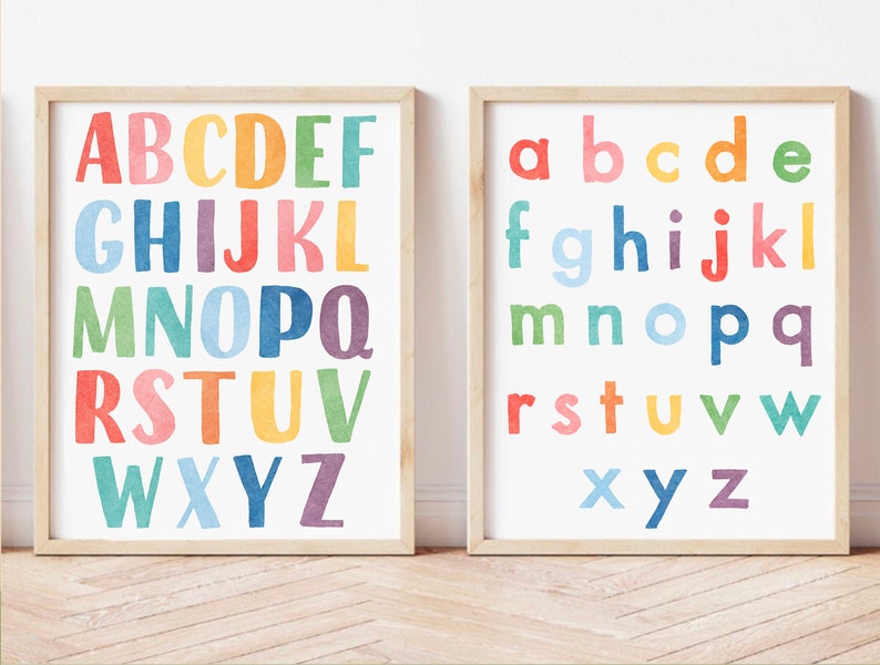 Set of 8 Watercolor Classroom Posters Educational Playroom Prints ...