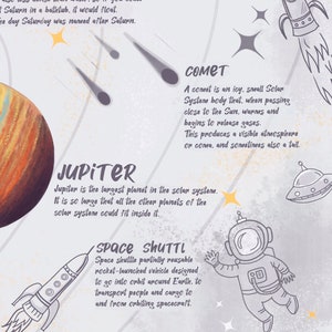 Astronomy Educational Poster Classroom Downloadable Prints Solar System ...