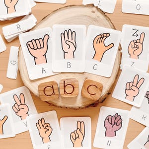 ASL Alphabet Flashcards Printable American Sign Language ABC Cards ASL ...