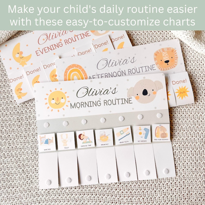 Editable Routine Flip Chart Daily Chore Chart for Kids Morning ...