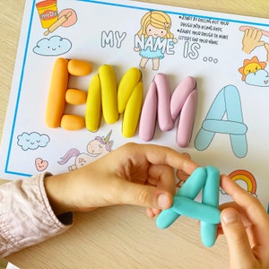 Personalized Name Play Dough Mat Gift for Toddler Printable Play Doh ...