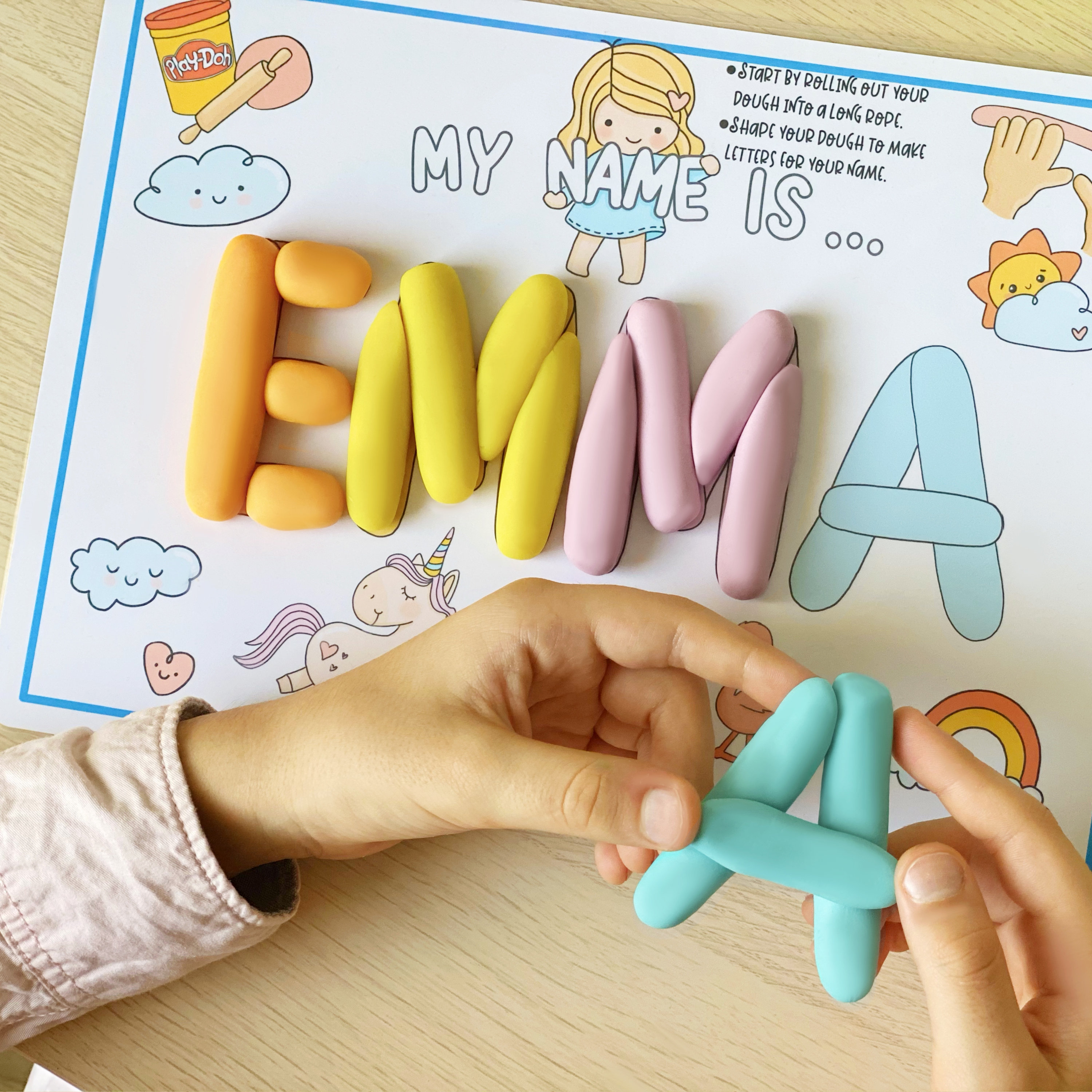 Personalized Name Play Dough Mat Gift for Toddler Printable | Etsy