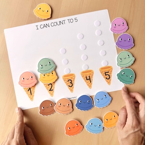 Ice Cream Number Match: Montessori Counting Activity (digital Download ...