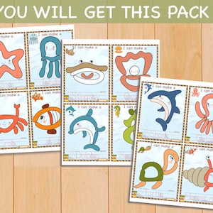 Ocean Animals Play Dough Mats Fine Motor Skills Preschool Kindergarten ...