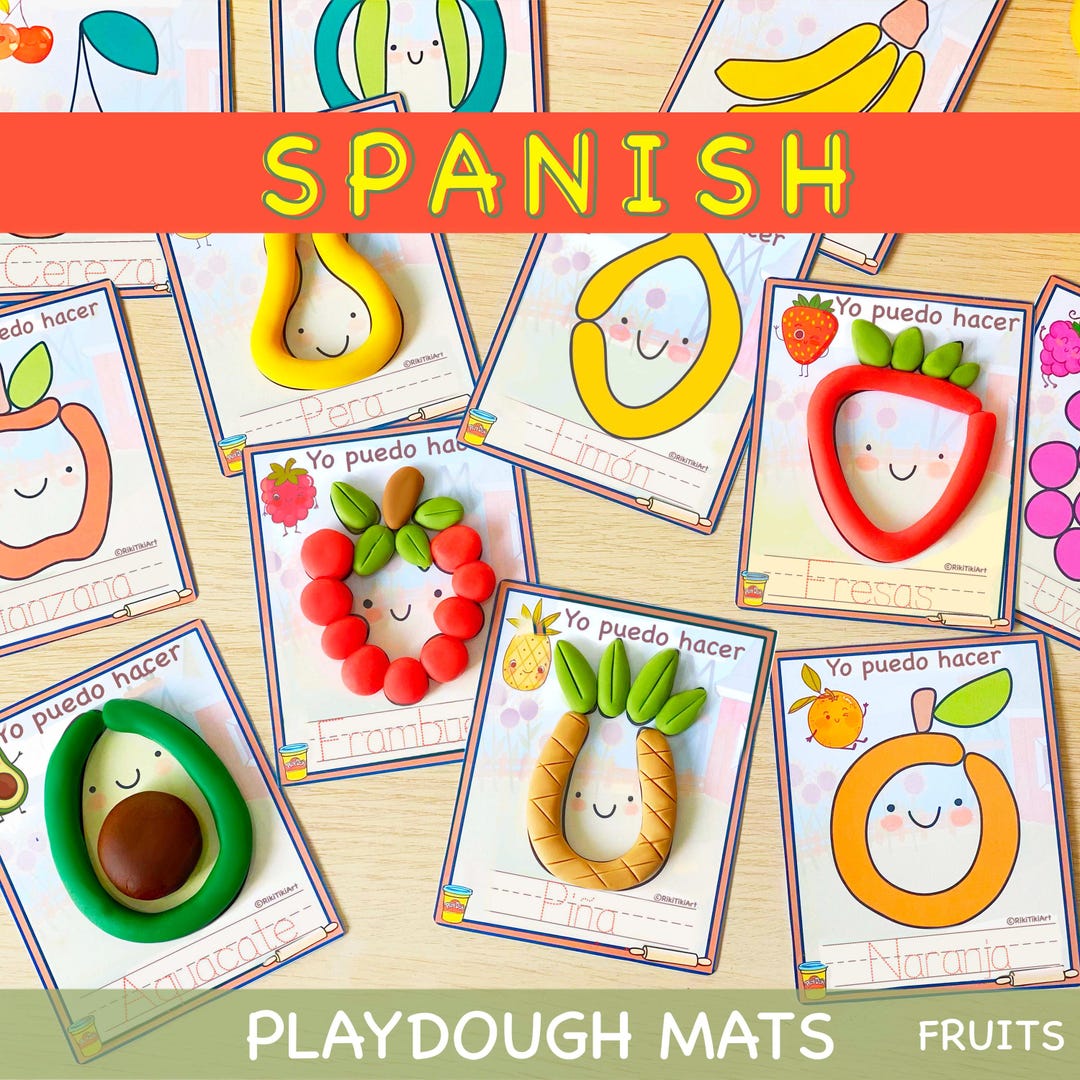 Spanish Fruits Play Dough Mats: Preschool Learning (digital Download ...