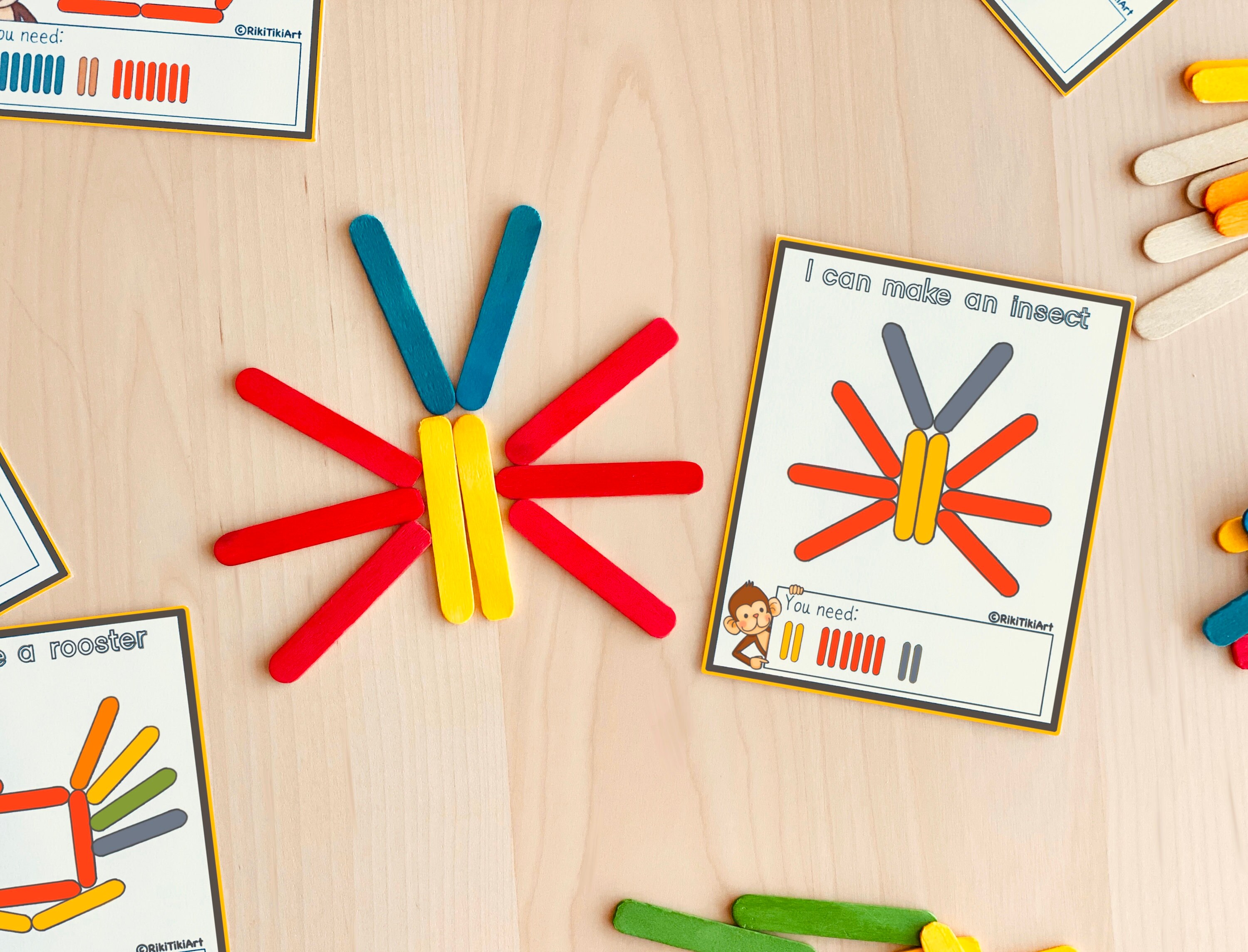 Nature Popsicle Sticks Activity for Toddlers Montessori Activities ...