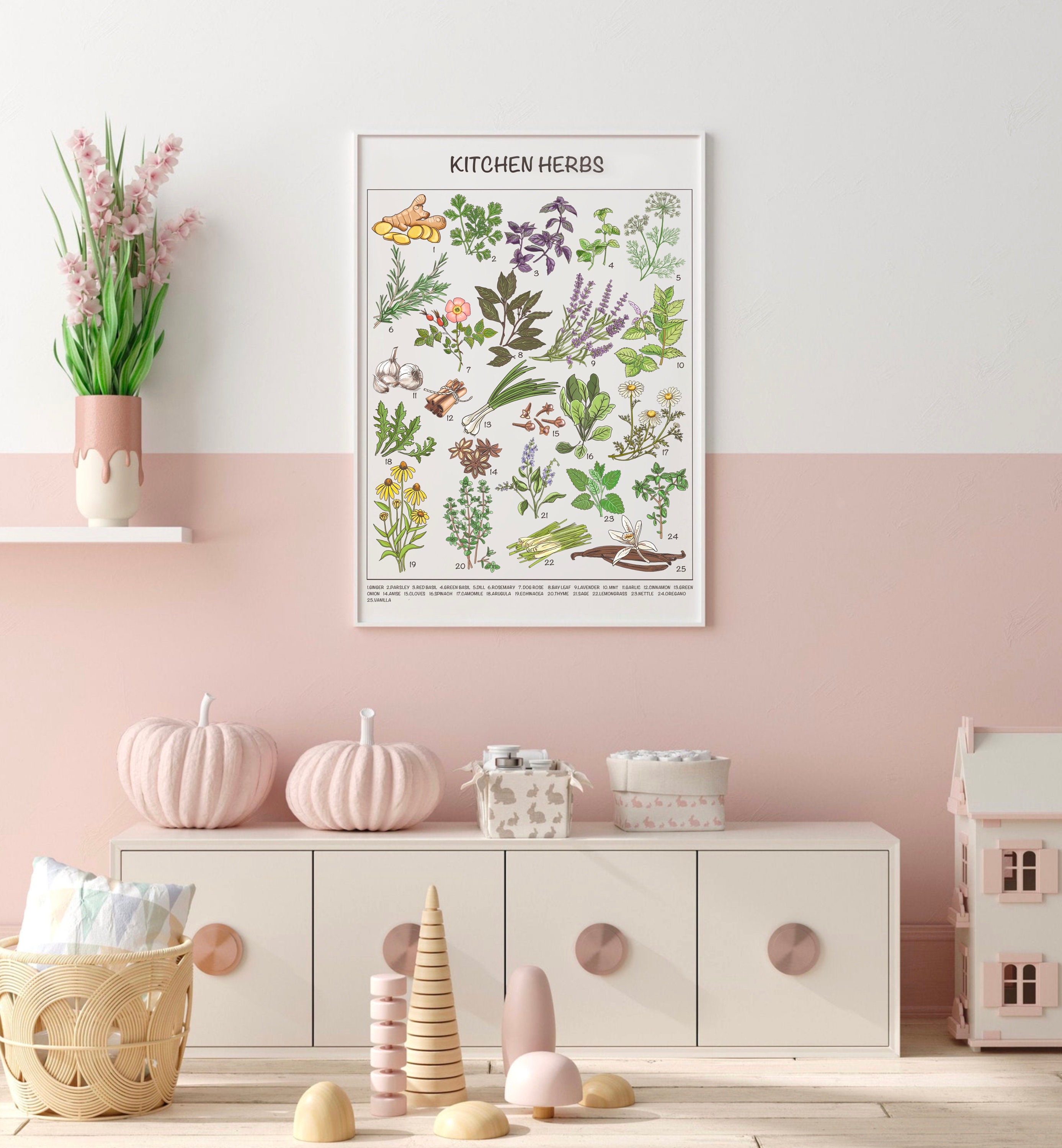 Kitchen Herb Educational Posters, Homeschool Montessori Classroom ...