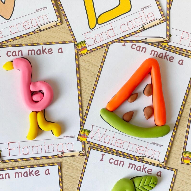 Summer Play Dough Mats Fine Motor Skills Visual Cards Play Doh - Etsy