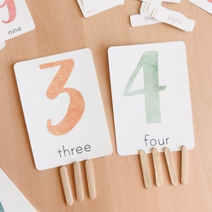 Number Flash Cards Homeschool Preschool Montessori Printable Cards Math ...