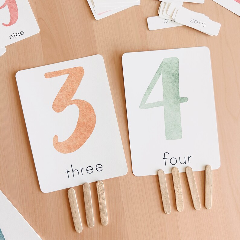 Number Flash Cards Homeschool Preschool Montessori Printable Cards Math ...