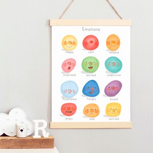 Feelings Chart for Kids Montessori Playroom Rainbow Baby Classroom ...