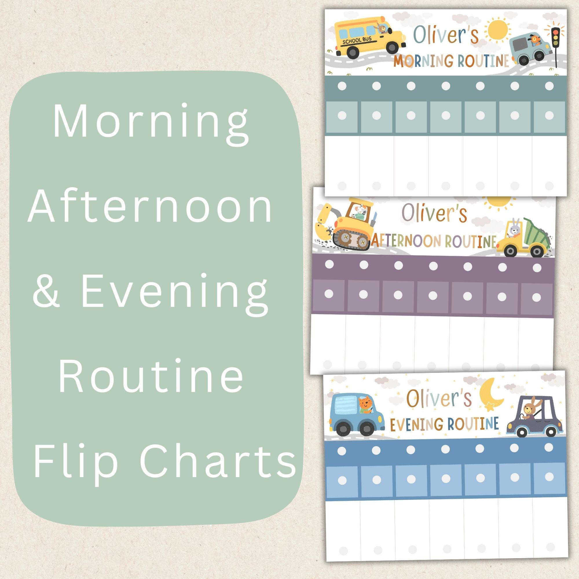 Toddler Routine Chart Morning Afternoon Evening Transport Chore Chart ...