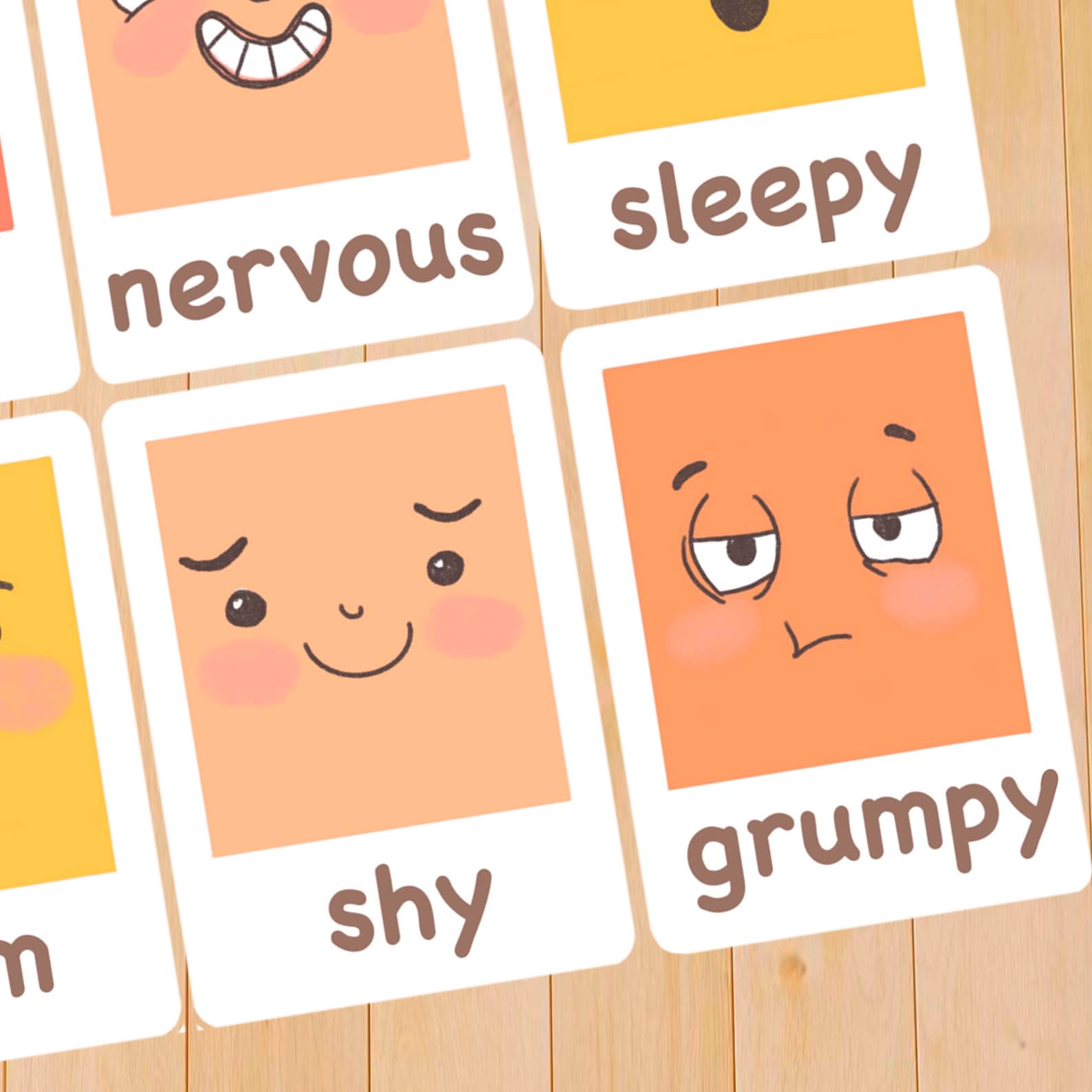 Emotions Flash Cards Montessori Printable Preschool - Etsy