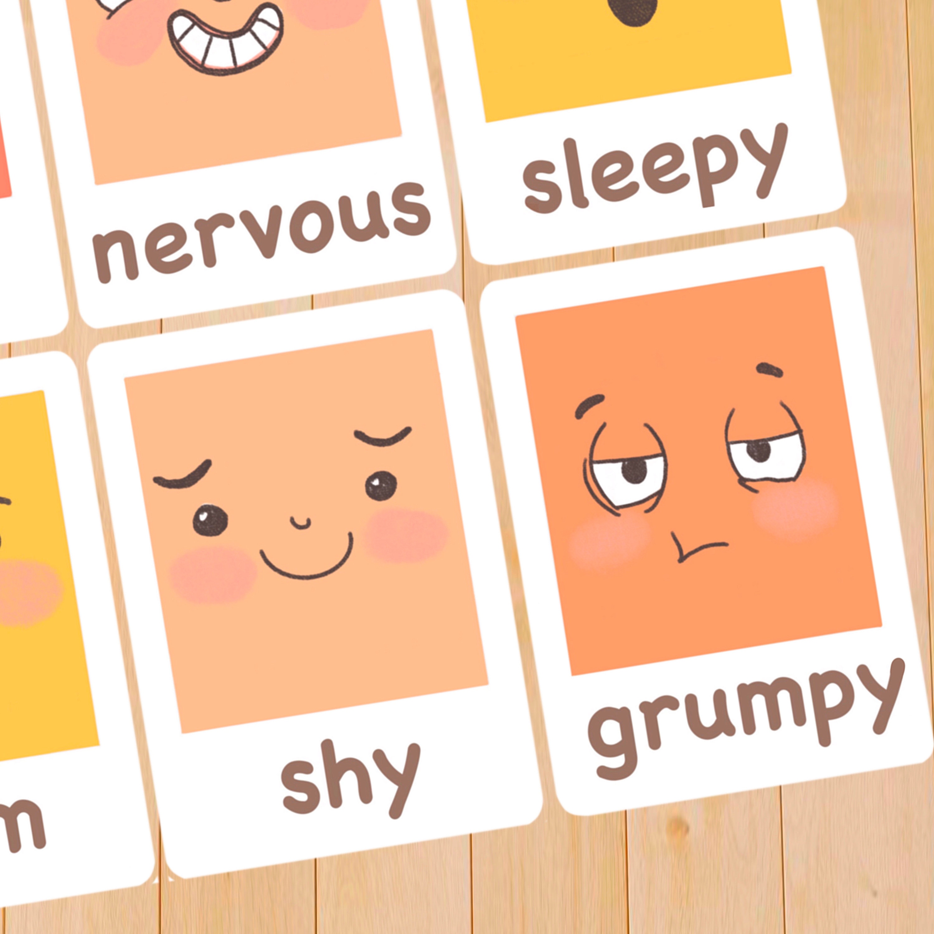 Emotions Flash Cards Montessori Printable Preschool - Etsy