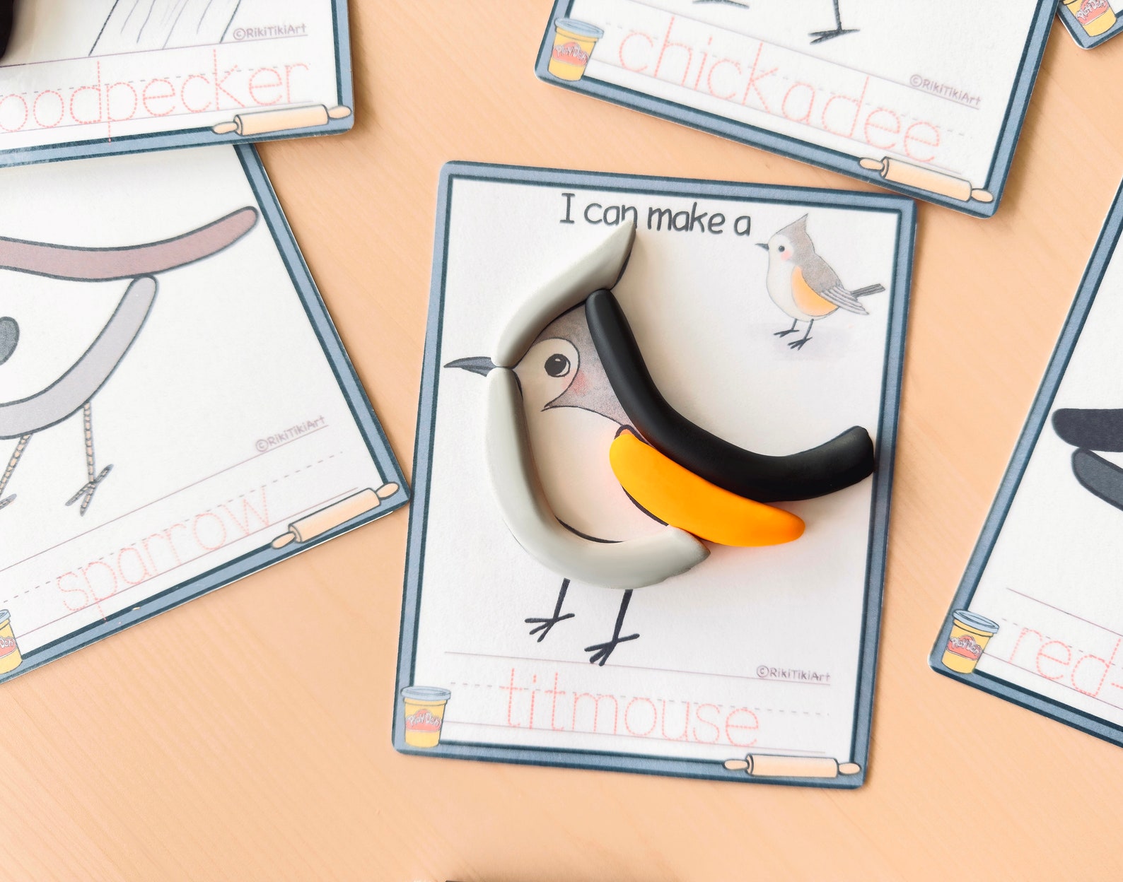 Backyard Birds Play Dough Mats Fine Motor Skills Visual Cards ...