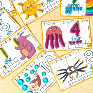 Counting and Numbers Play Dough Mats Printable Preschool Activities ...