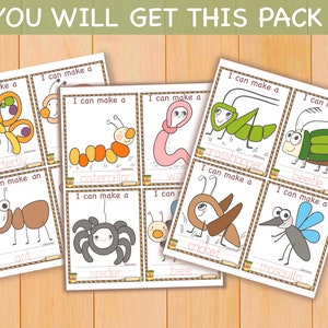 Insects Play Dough Mats Summer Theme Playdough Mats Bug Montessori ...