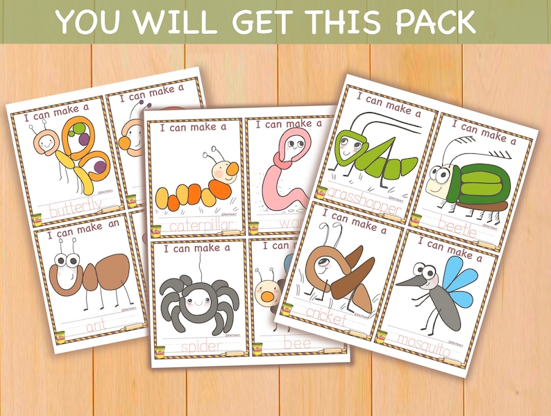 Insects Play Dough Mats Summer Theme Playdough Mats Bug - Etsy Australia