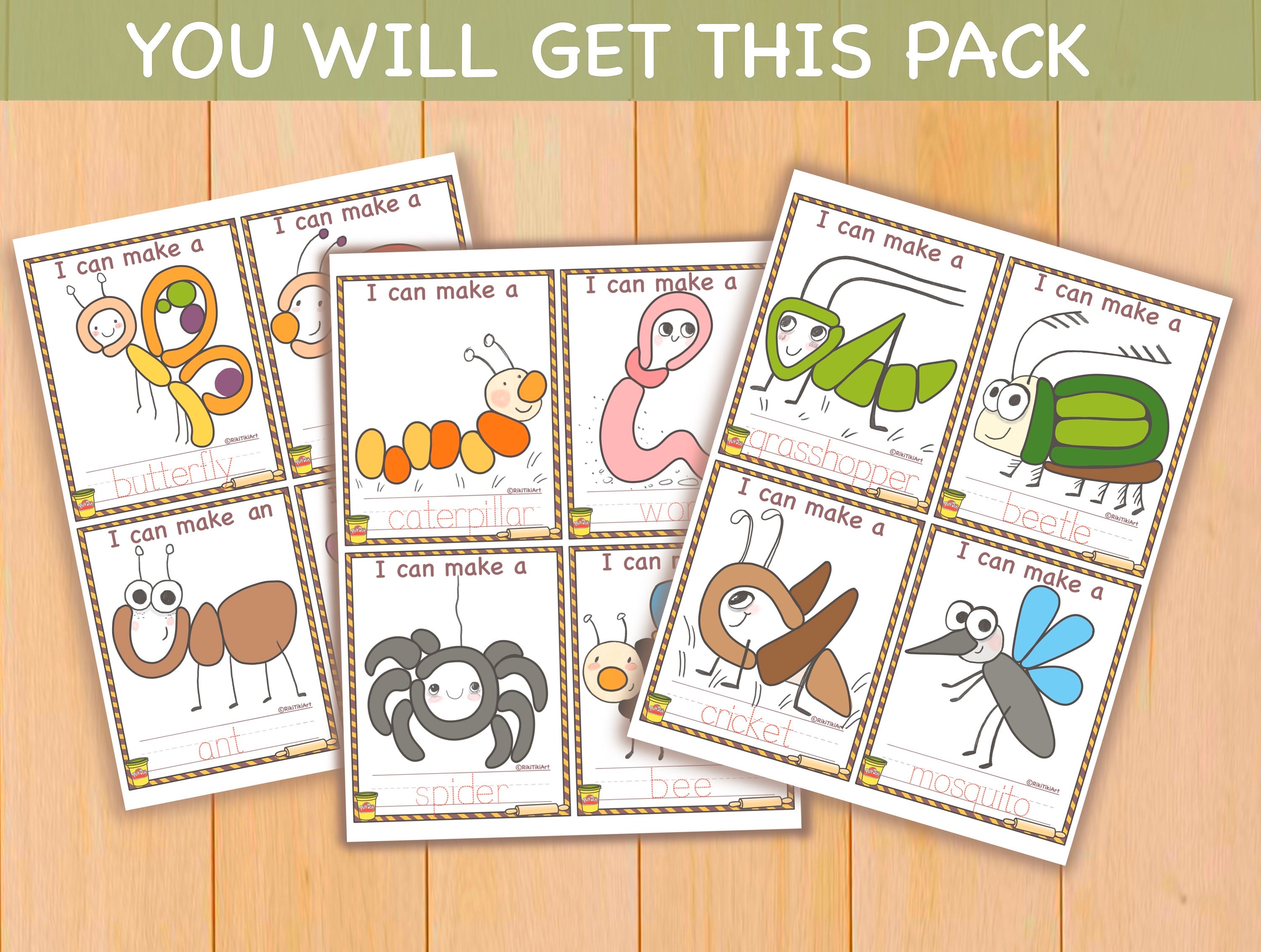 Insects Play Dough Mats Summer Theme Playdough Mats Bug - Etsy Canada