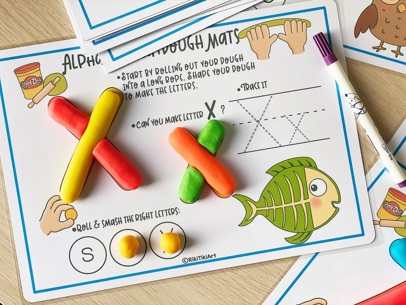 Alphabet Play Doh Mats Printable Toddler Activities ABC Play | Etsy