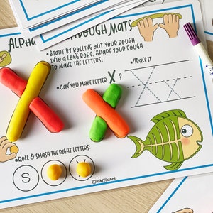 Alphabet Play Doh Mats Printable Toddler Activities ABC Play Dough ...