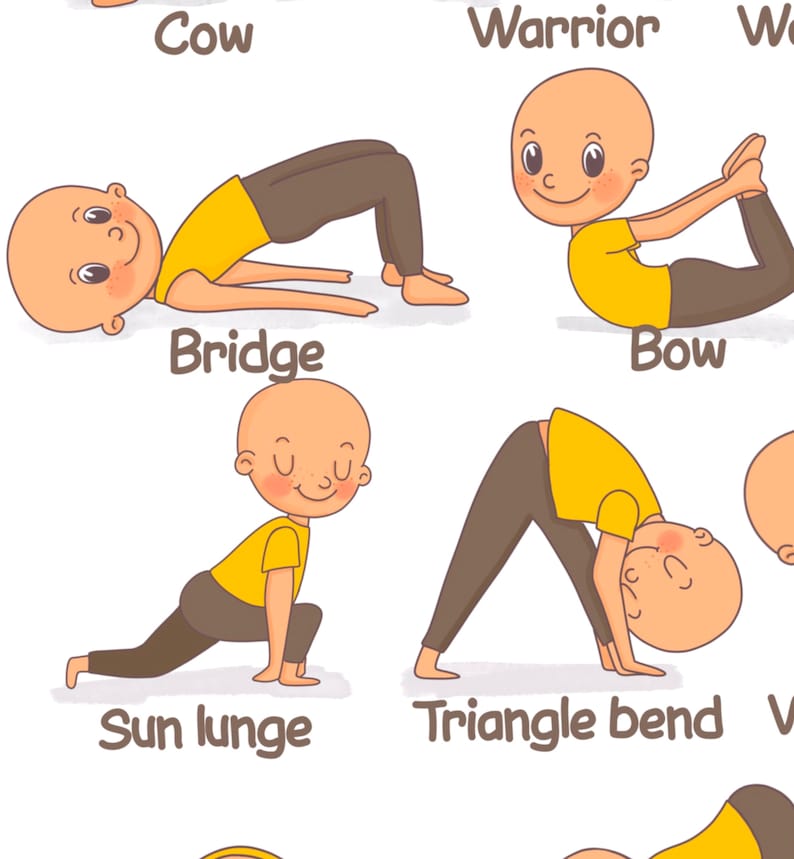 Kids Yoga Poster Homeschool Classroom Downloadable Prints - Etsy