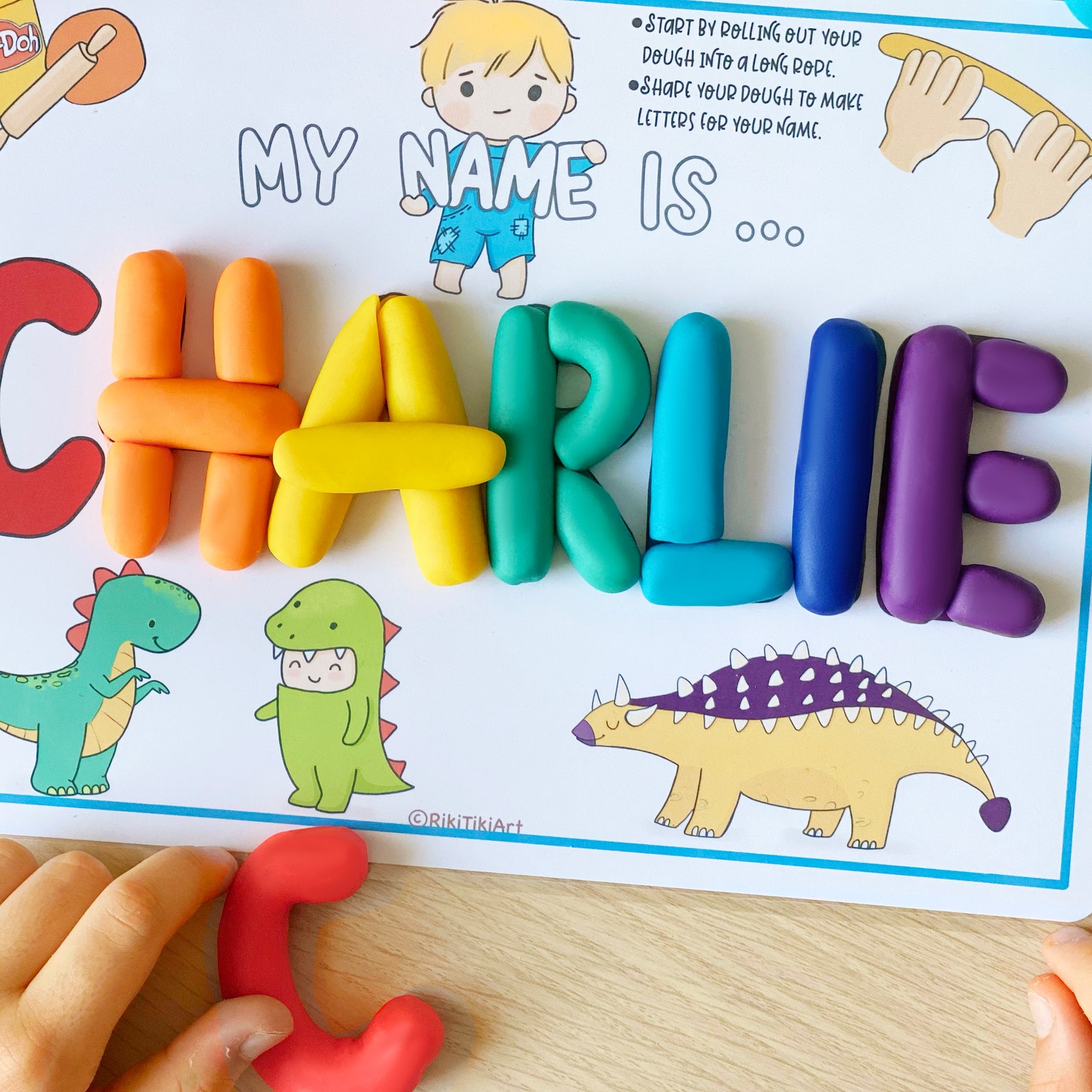 Play Dough Name Mat Personalized Montessori Fine Motor Skills - Etsy