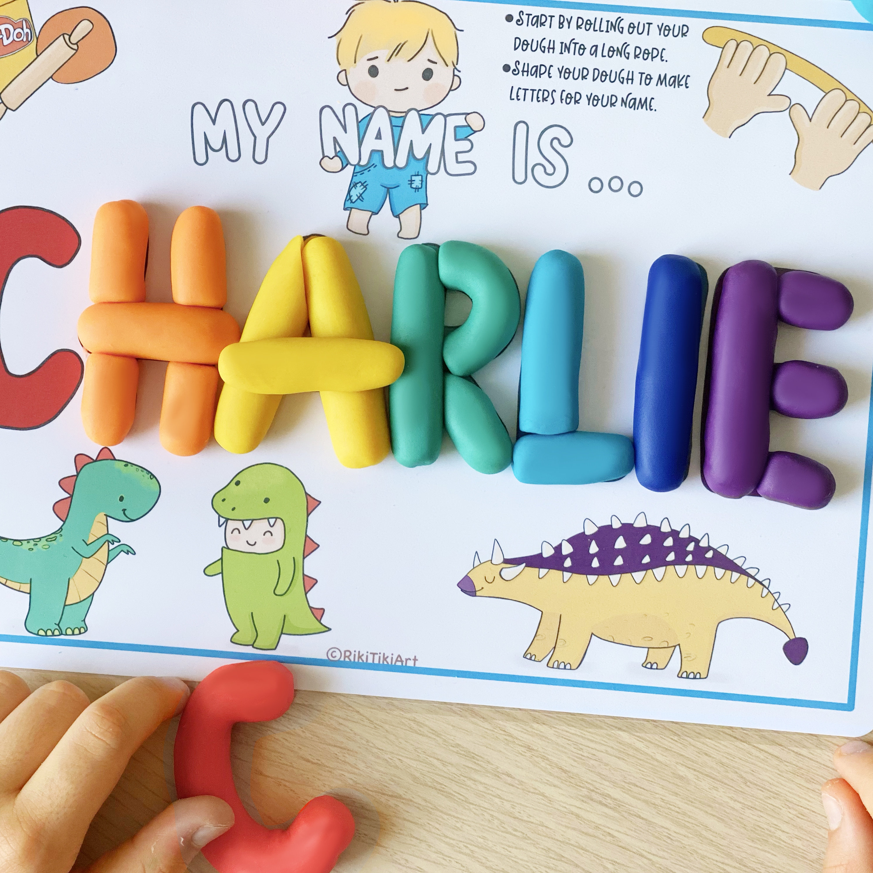 Play Dough Name Mat Personalized Montessori Fine Motor Skills - Etsy