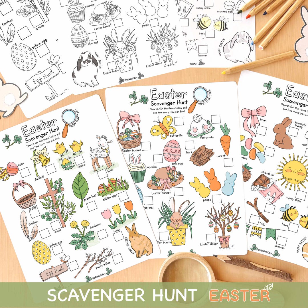 Easter Scavenger Hunt for Kids Vs Coloring Pages Easter Egg Treasure ...