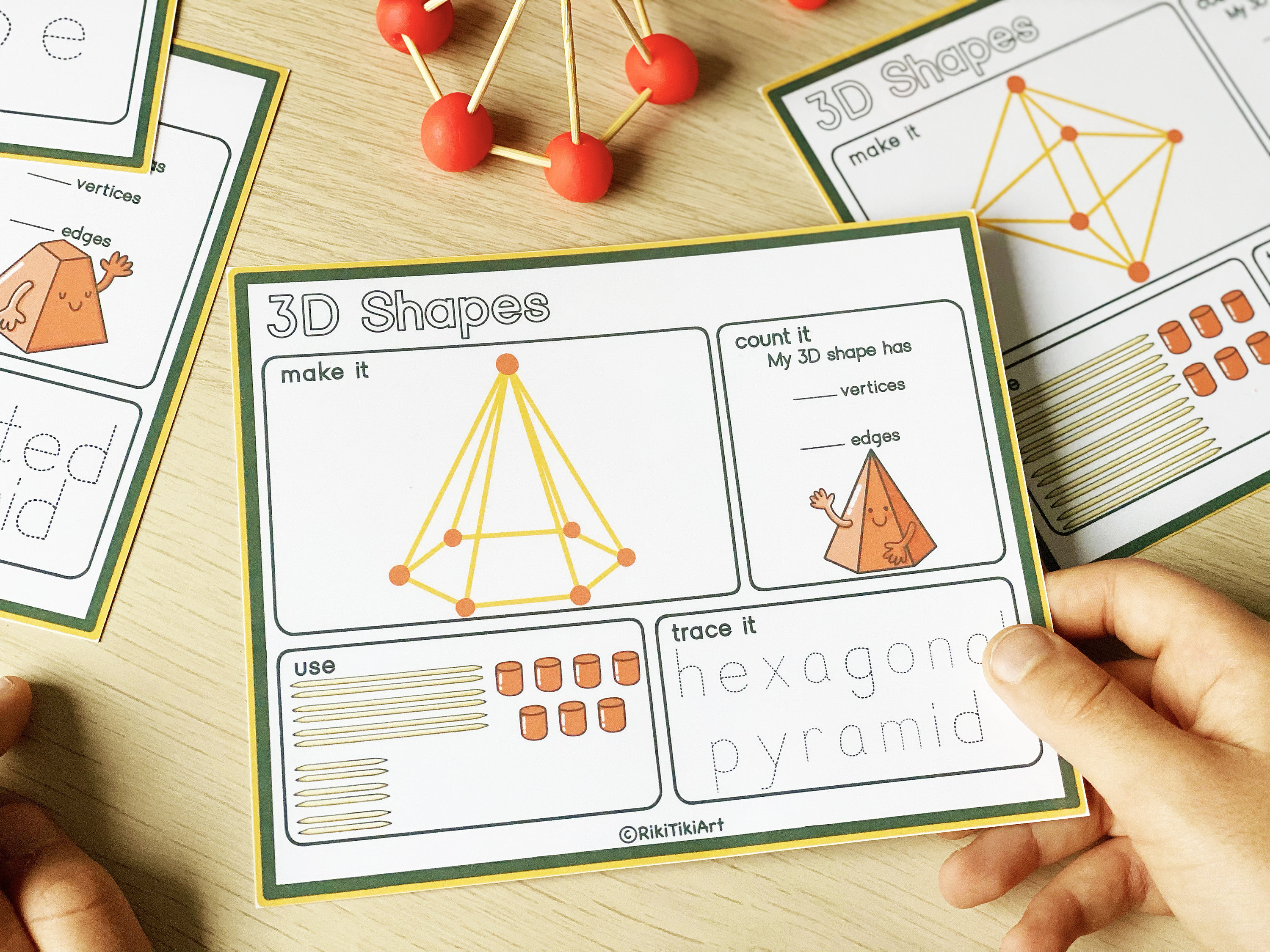 Toothpicks and Play Doh 3D Shapes Activity Game for Toddler Play Dough ...