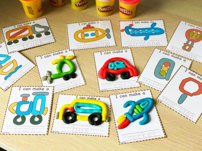 Play Doh Mats Transport Visual Cards Printable Play Dough - Etsy