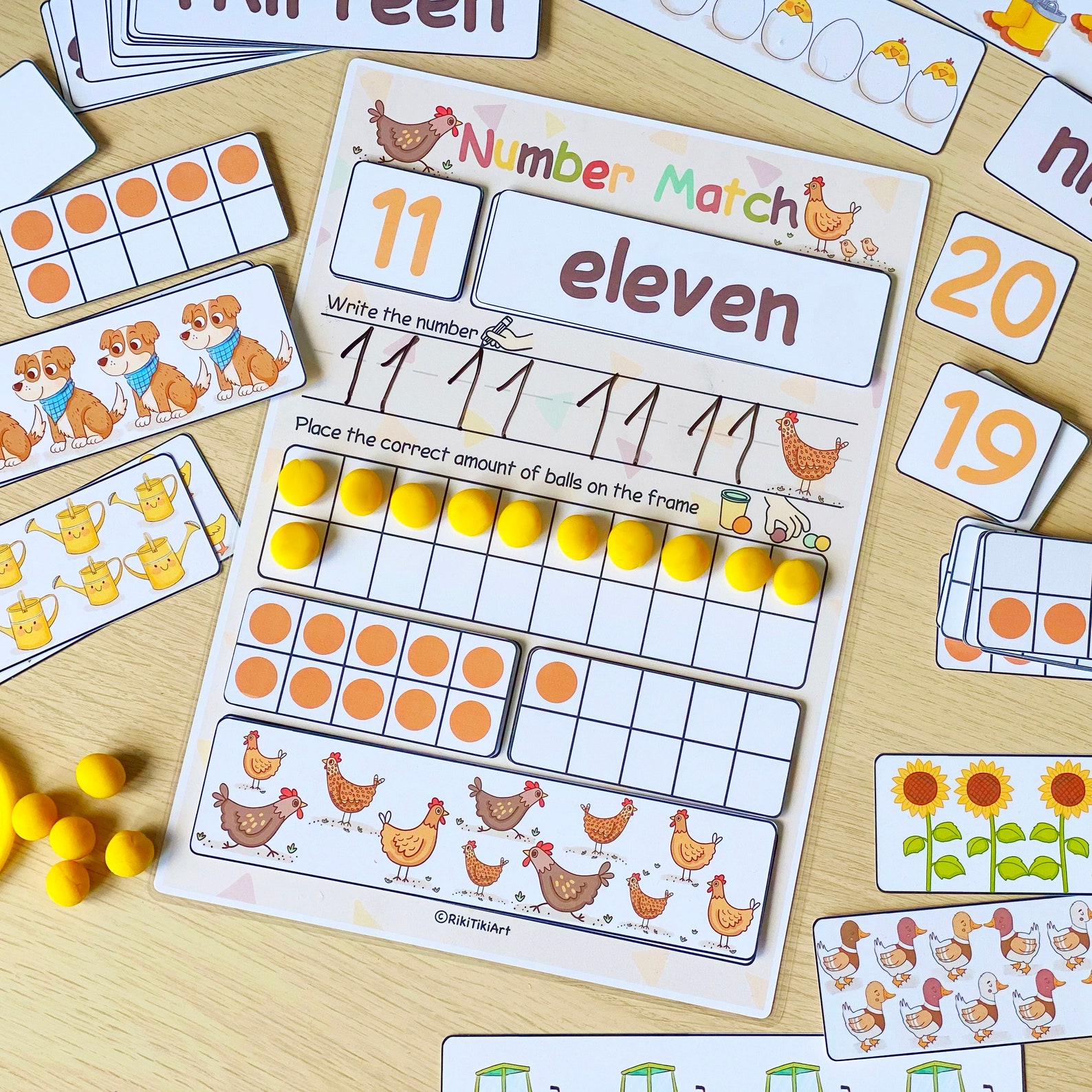 Number Matching Activity 1 to 20 Montessori Counting Practice - Etsy