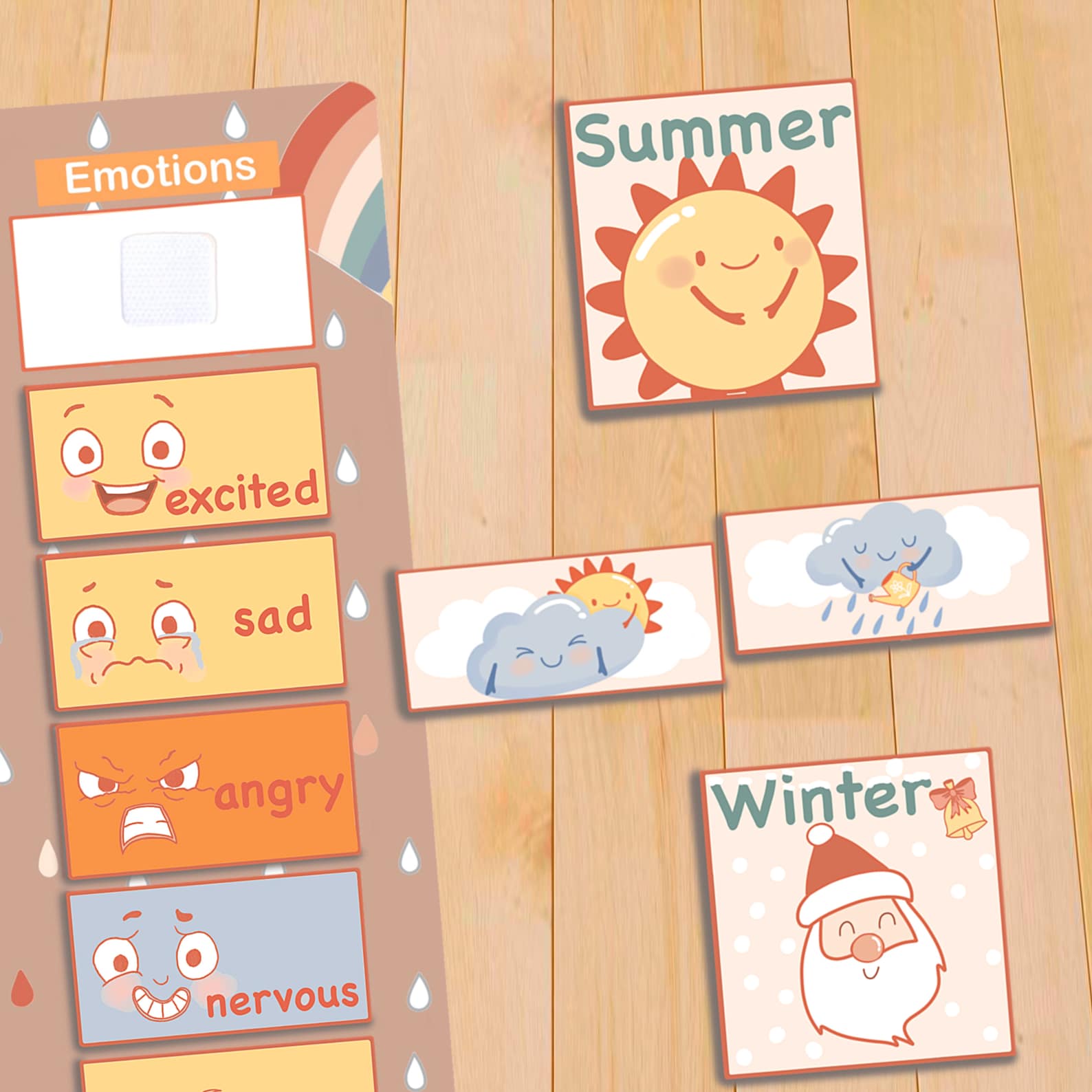 Boho Rainbow Calendar for Kids Printable Montessori Materials | Etsy