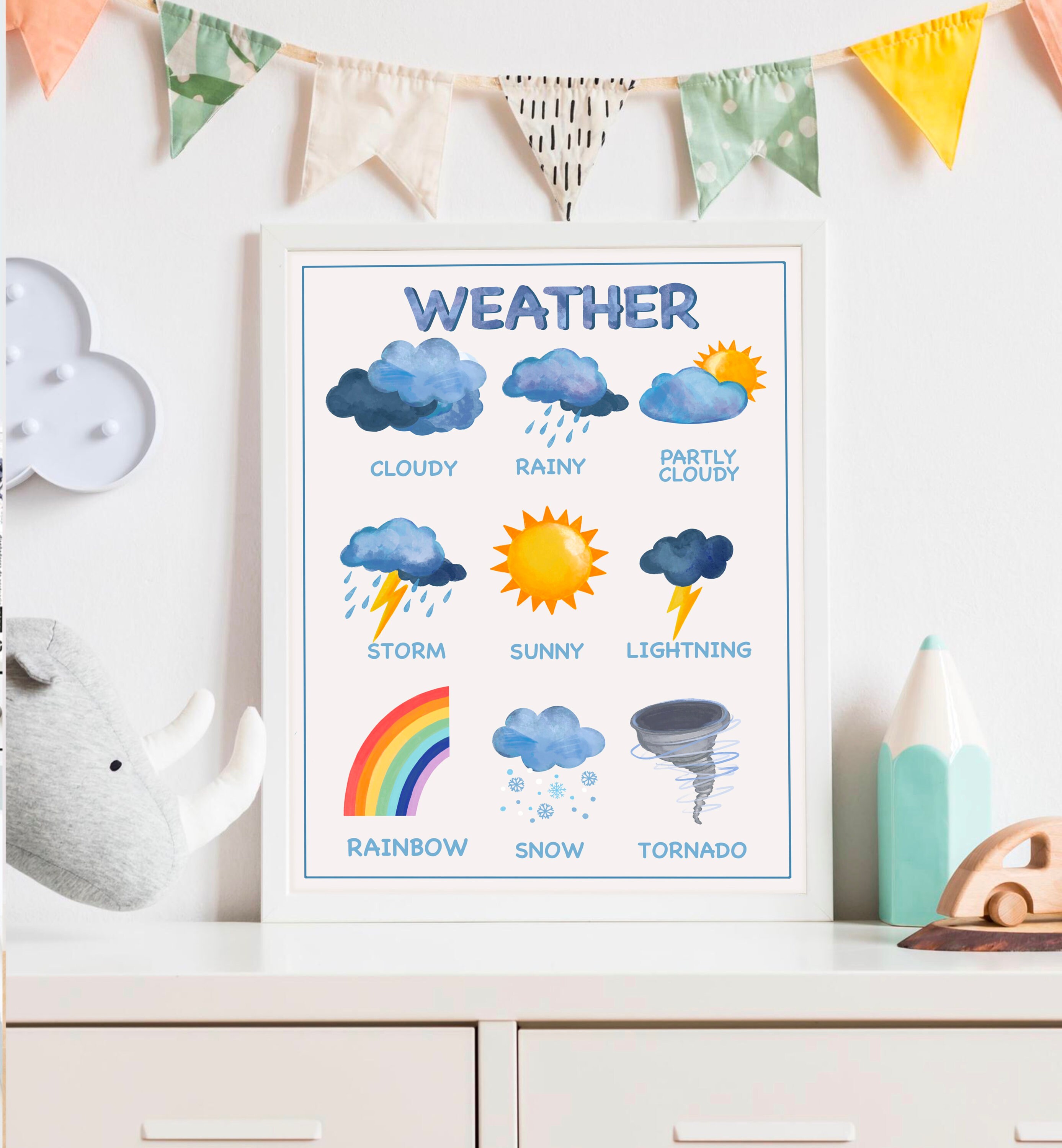 Weather Educational Posters Homeschool Montessori Downloadable Prints ...