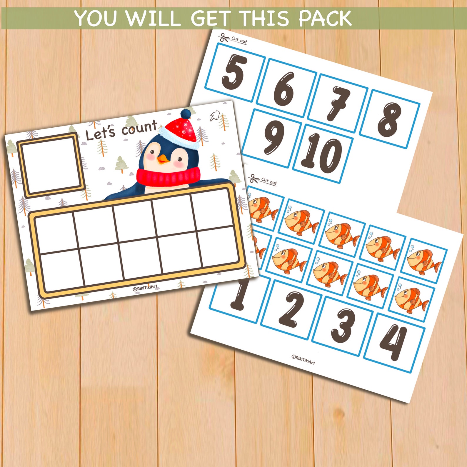 Counting Practice 1 to 10 Printable Toddler Activities Math Preschool ...