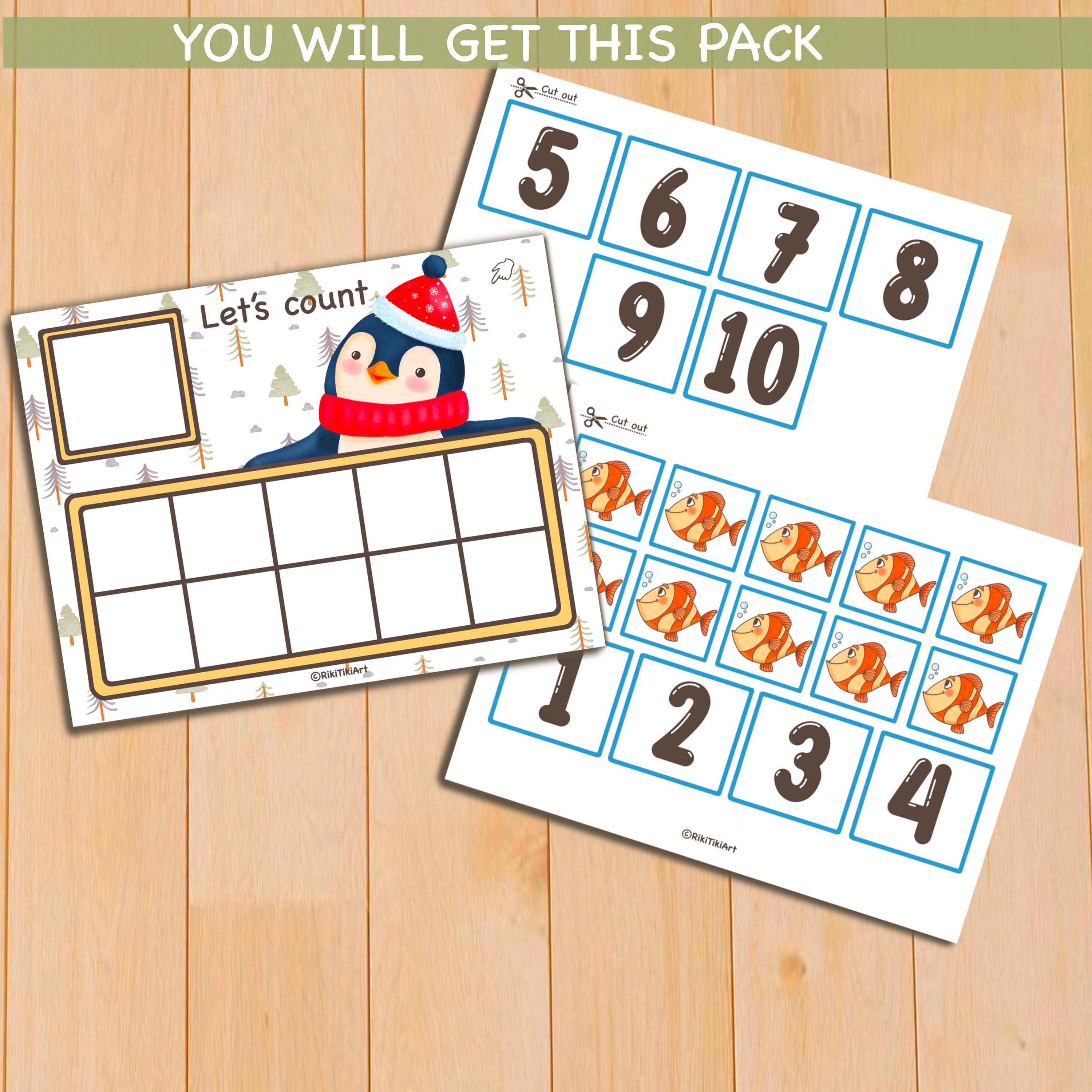 Counting Practice 1-10 Printable, Preschool Math (PDF Download) - Etsy