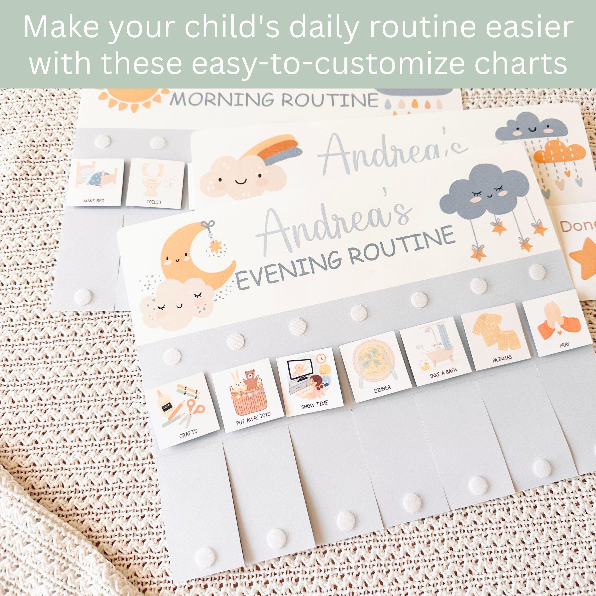 Editable Toddler Chore Chart Bundle: Morning, Afternoon, Evening ...