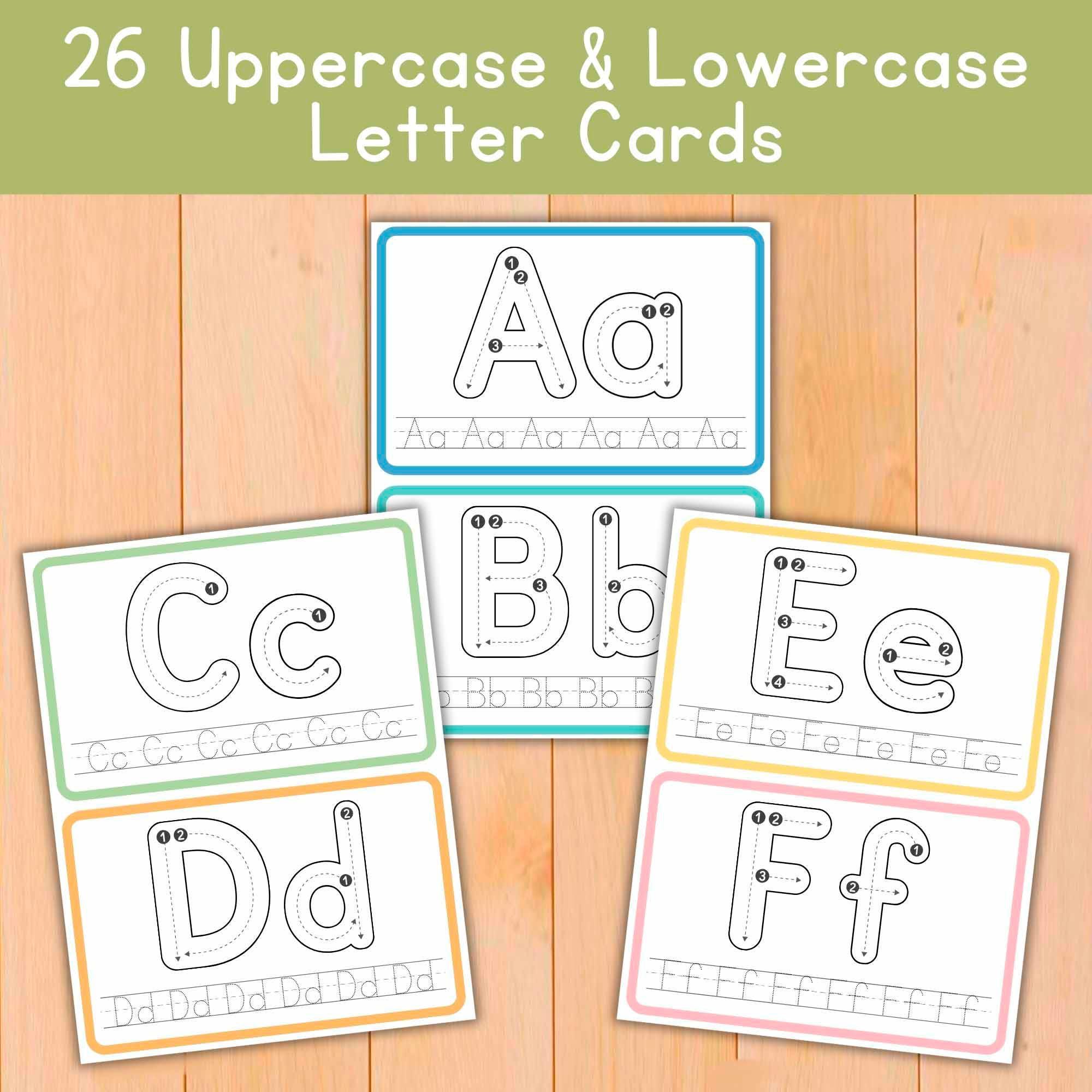 ABC Tracing Cards Letters Formation Flashcards, Alphabet Tracing ...