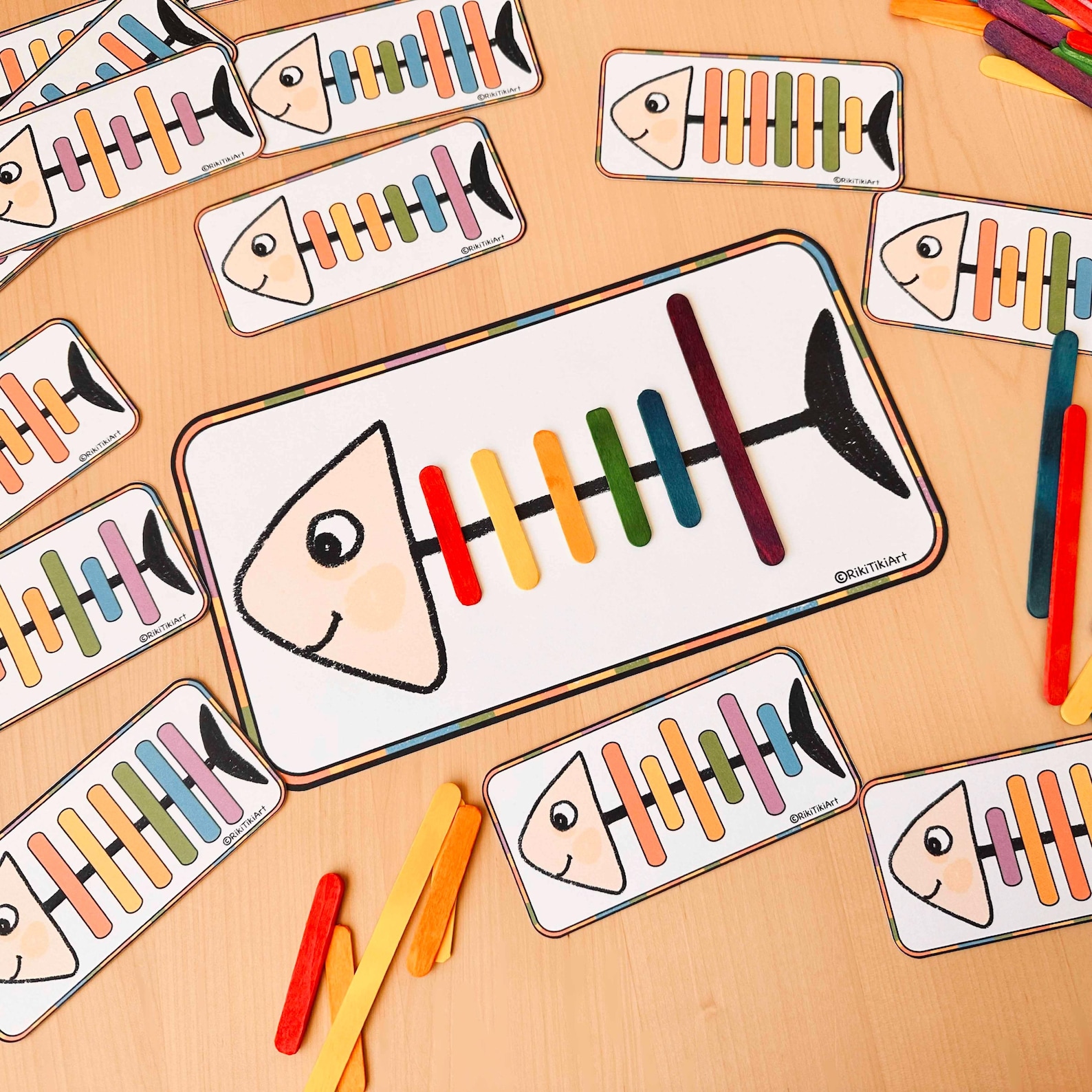 Popsicle Sticks Color Sorting Activity Printable Homeschool Toddler ...