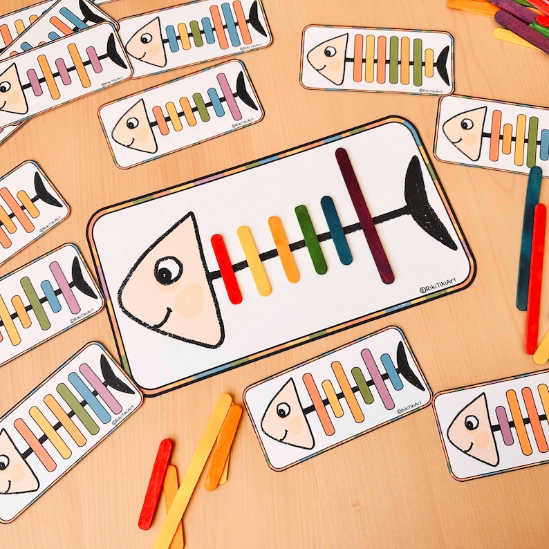 Popsicle Sticks Color Sorting Activity Printable Homeschool Toddler ...