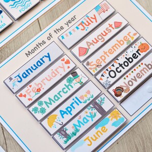 White Perpetual Calendar, Kids Calendar Printable Classroom Calendar ...